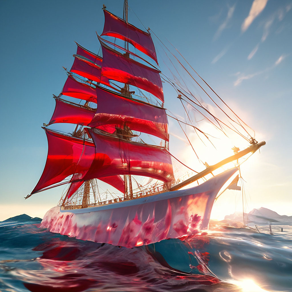 "Ruby sails.Azure raging sea, huge waves and absolutely transparent as ...