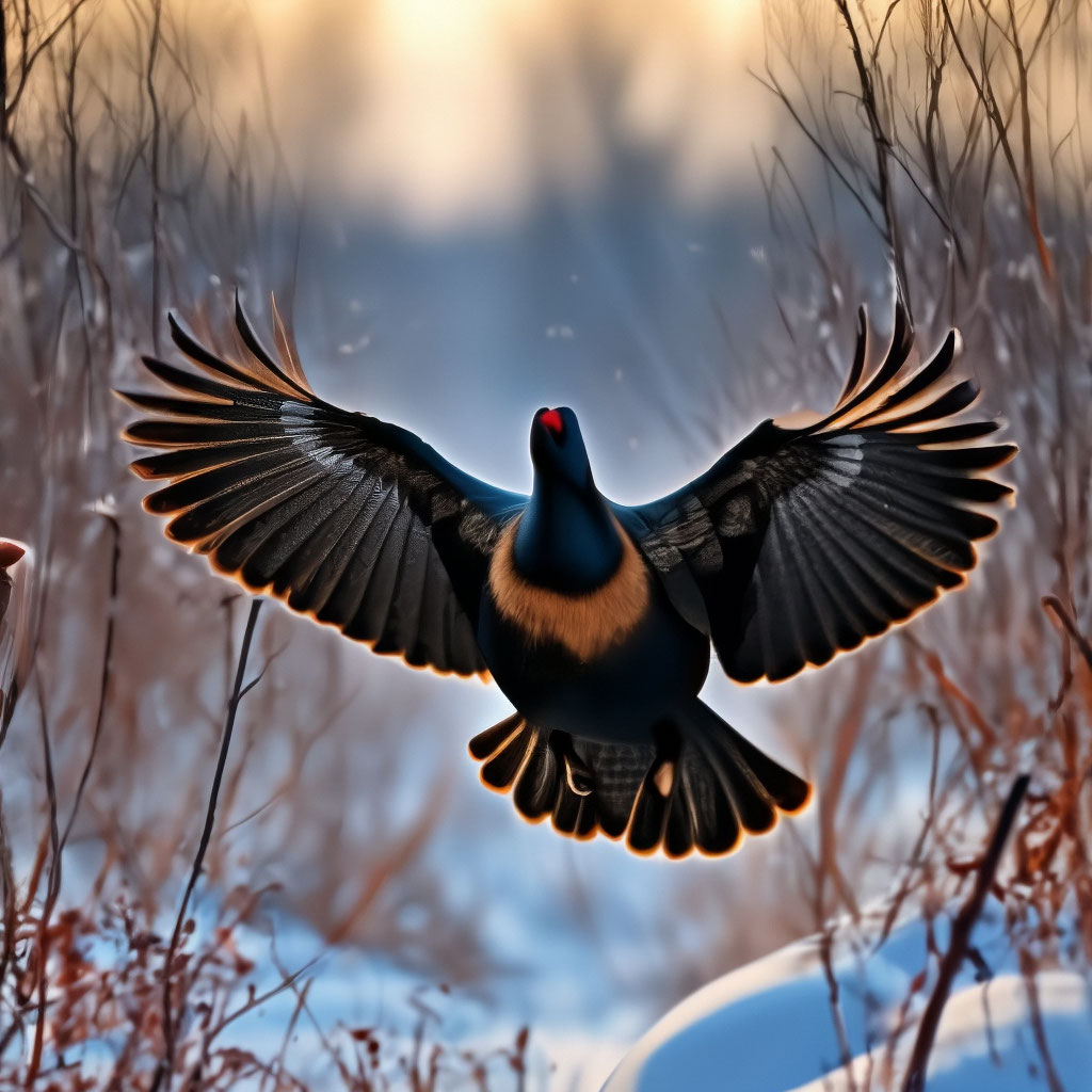 "View from afar the frightened silhouette of tererev-kosach soars out ...
