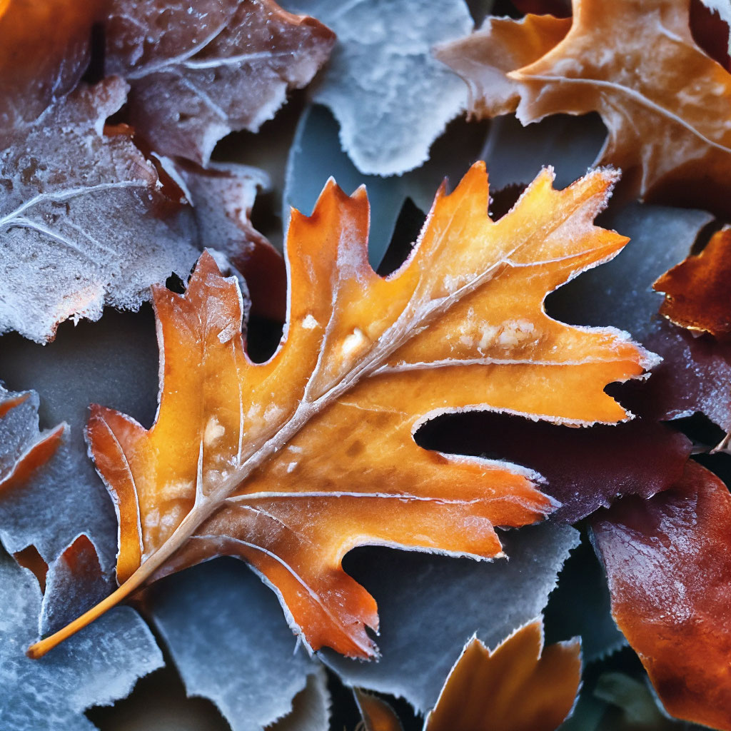 "Contrast . Oak leaf, cold hot color, icy leaf floor, burning leaf ...
