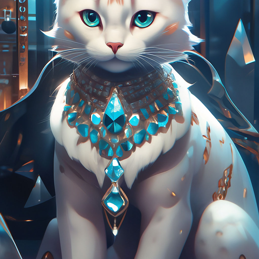 "Diamond cat" — image created in Shedevrum
