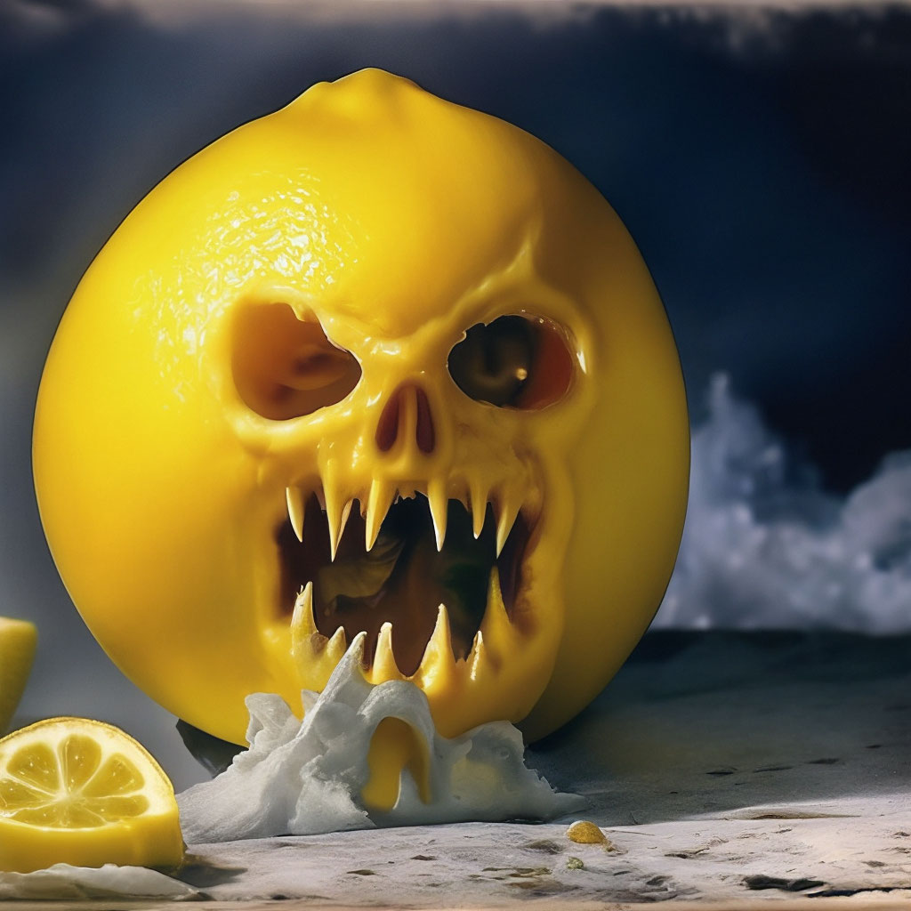 "A very scary lemon" — image created in Shedevrum