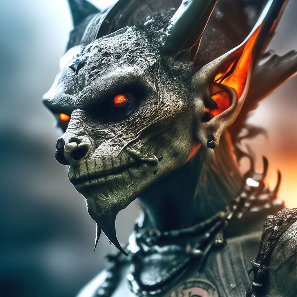 "Goblin in the modern future,digital art, elements of neopunk,cyberpunk ...