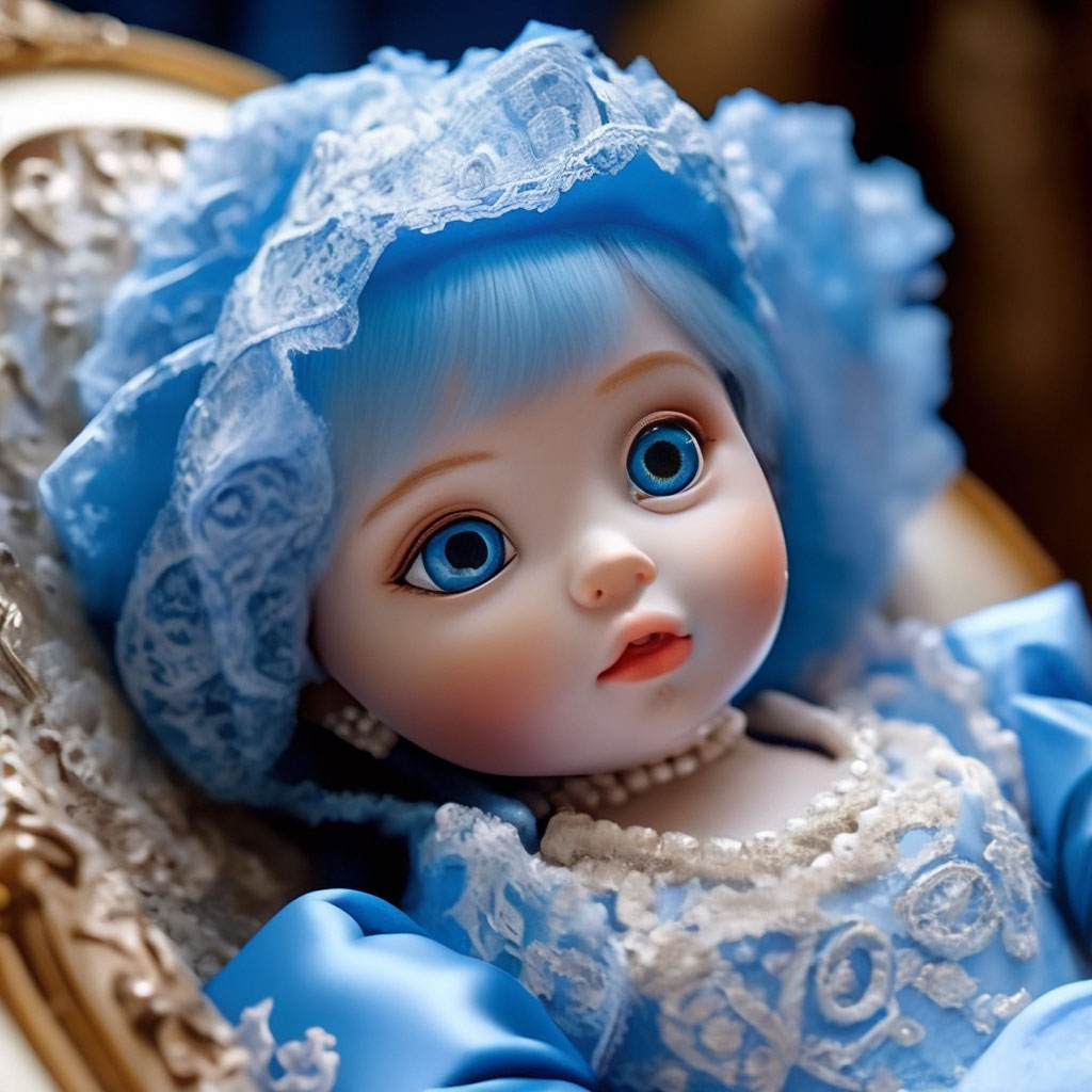 "Hyperrealistic hyperdetally macro-shot porcelain doll Malvina is a ...