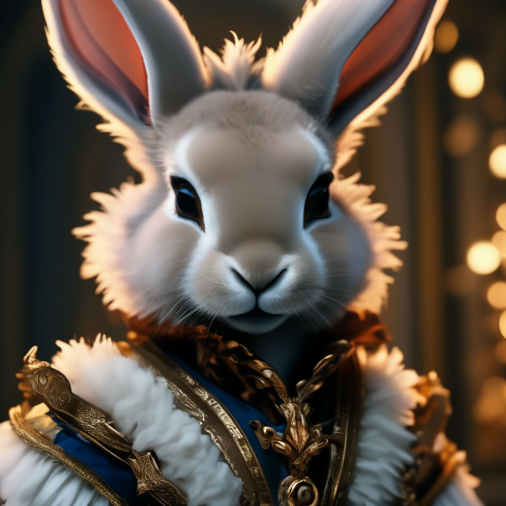 "Zaaya elegant rabbit - merchant, fluffy ears- baroque wreath-large ...