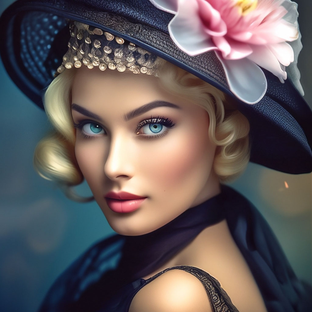 "Beautiful lady, beautiful, fashion, in bright color, black silk,retro ...