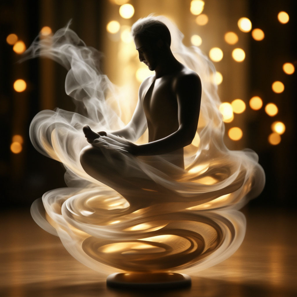"A jet of smoke +a fractal of the vortex of the formation of a magical ...