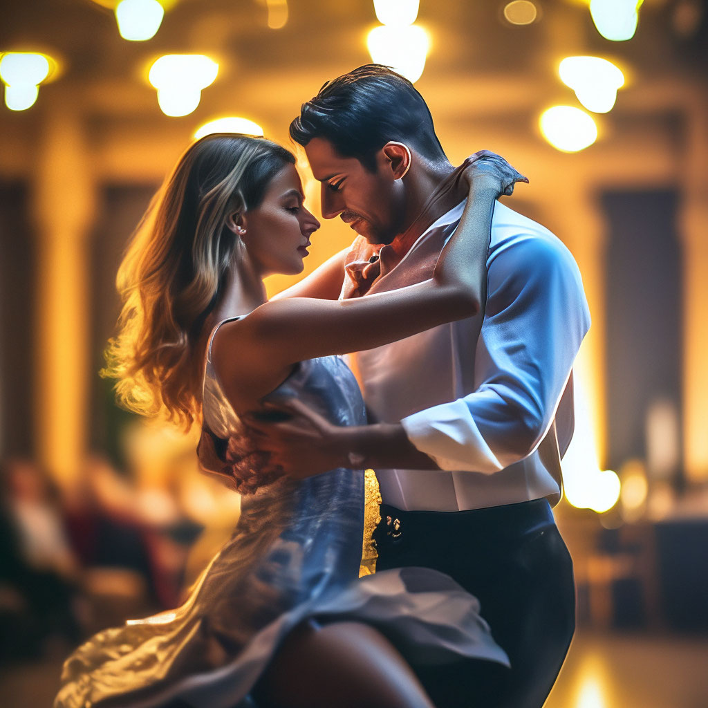 "Lovers' tango, professional photo, 4k, high resolution, high detail ...
