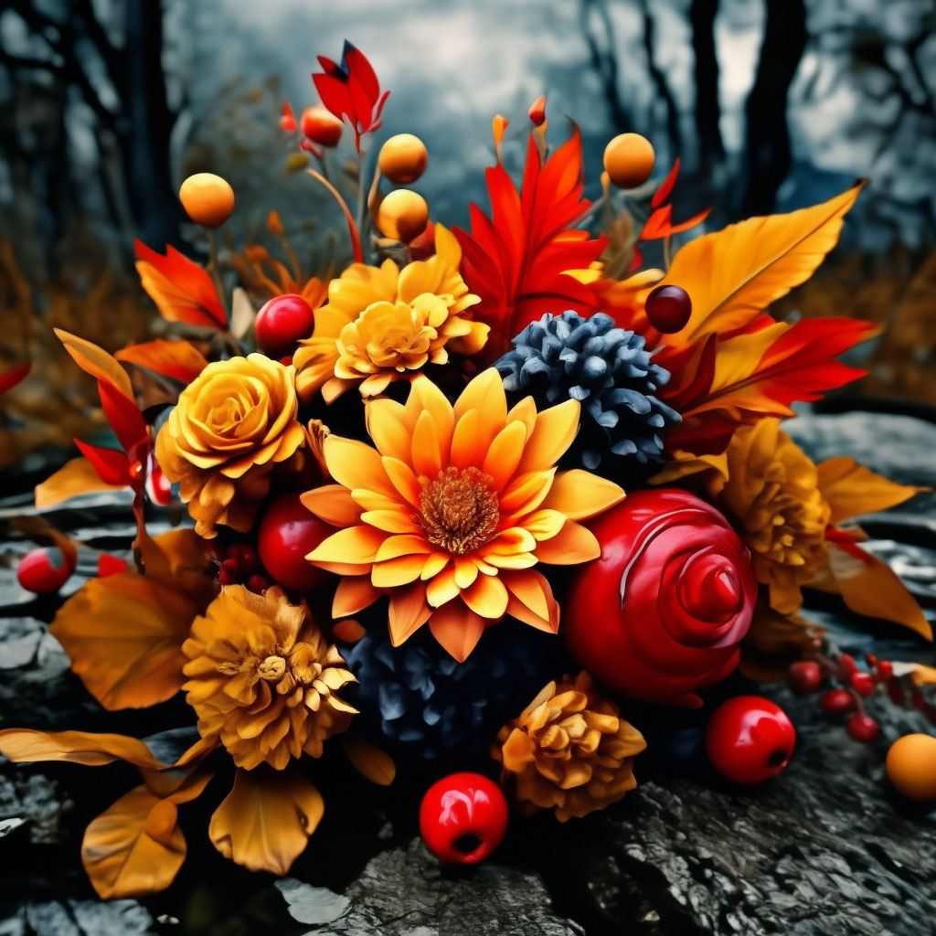 "Morning bouquet Fractal. Flowers. Berries. Autumn leaves." — image ...