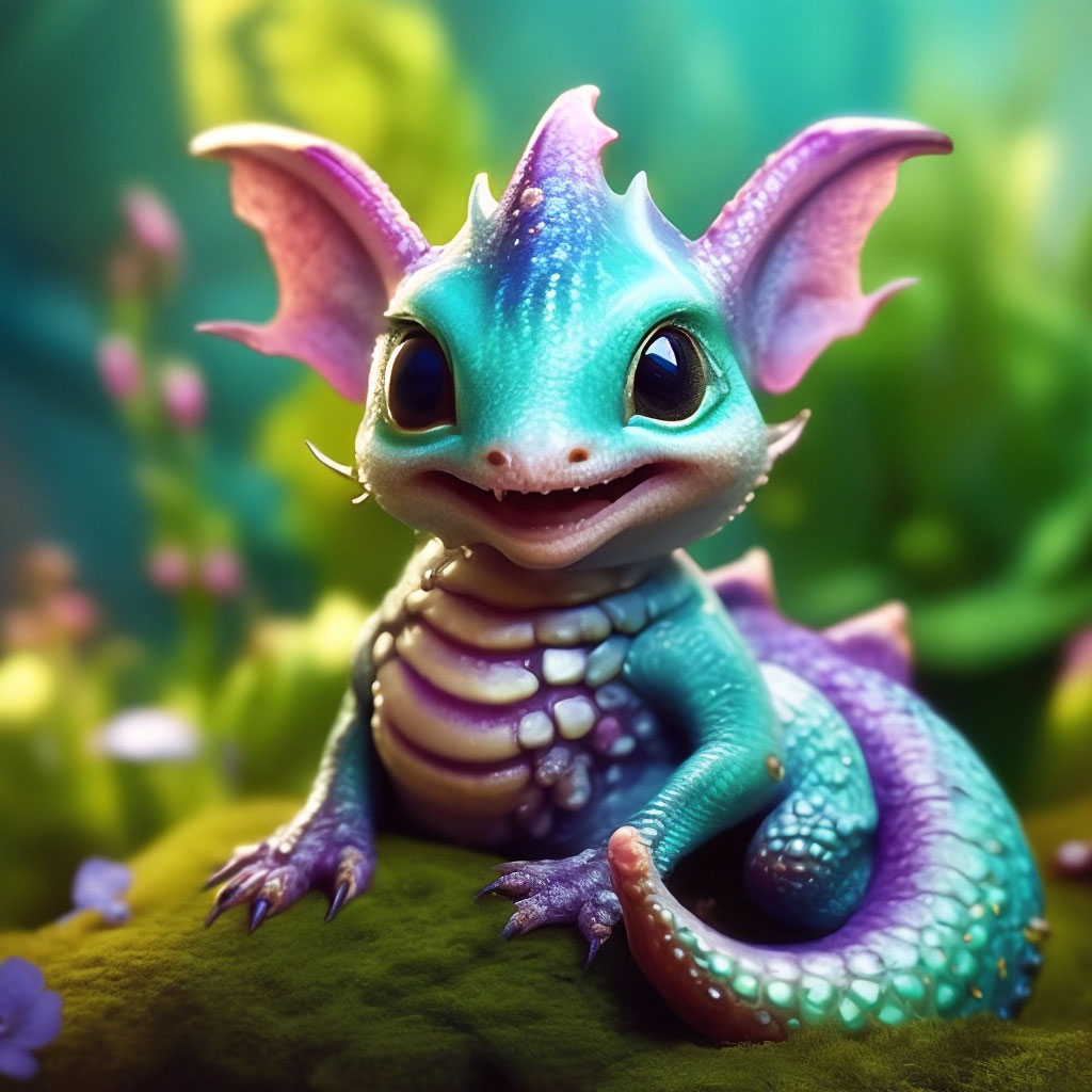 "A fantasy hybrid . +fused+garden slug +mimic dragon, mulconverter,cute ...