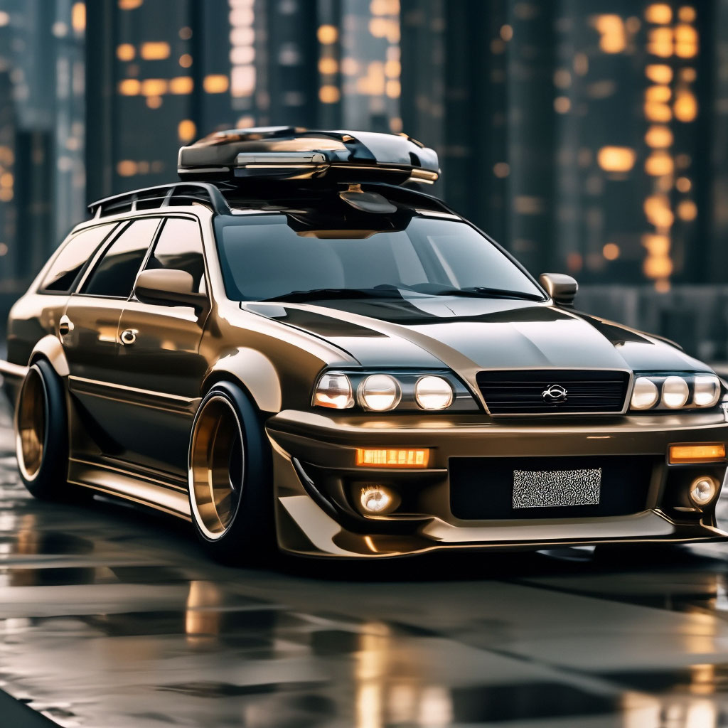 "Futuristic Toyota chaser station wagon CUV" — image created in Shedevrum