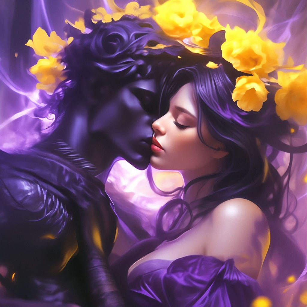 "Close-up, tenderness, passion, domineering courageous master of dark ...
