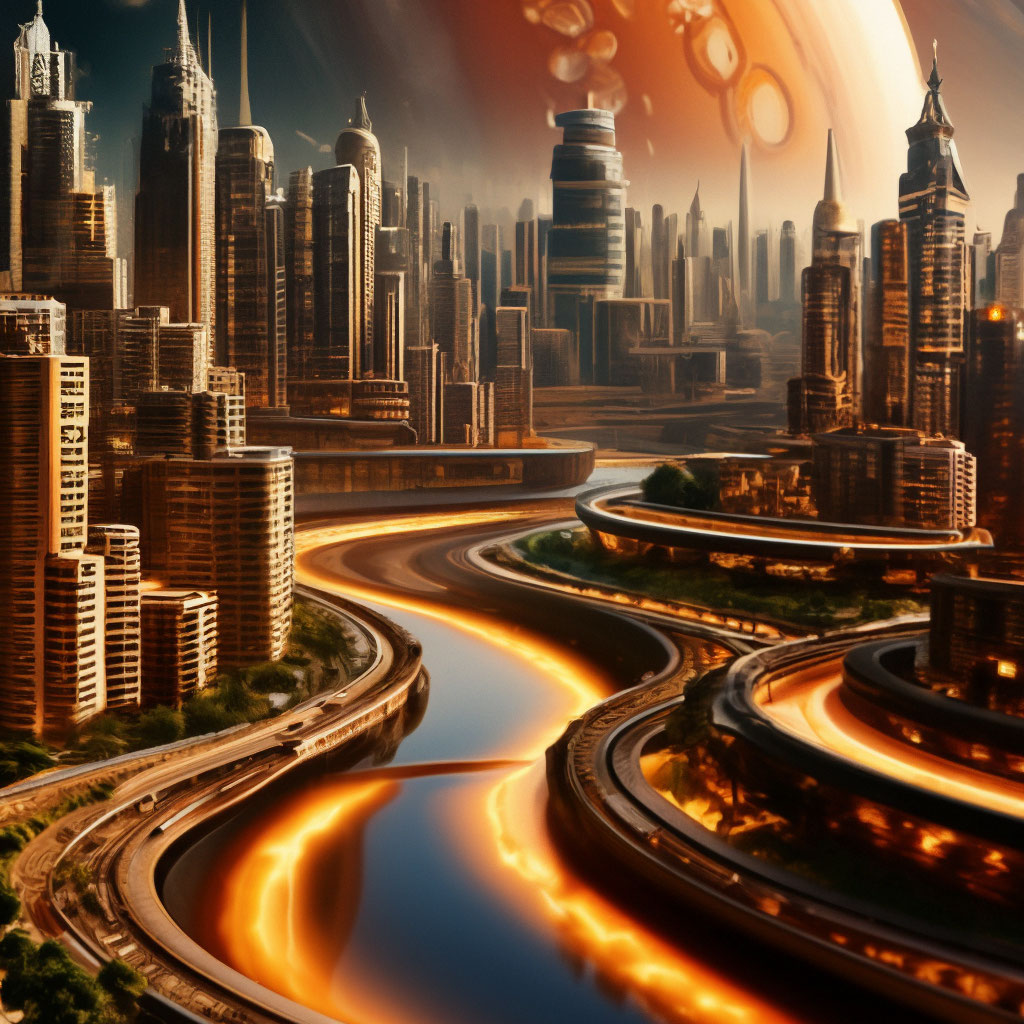 "City on jupiter, three-dimensional, realistic, high detail, soft ...