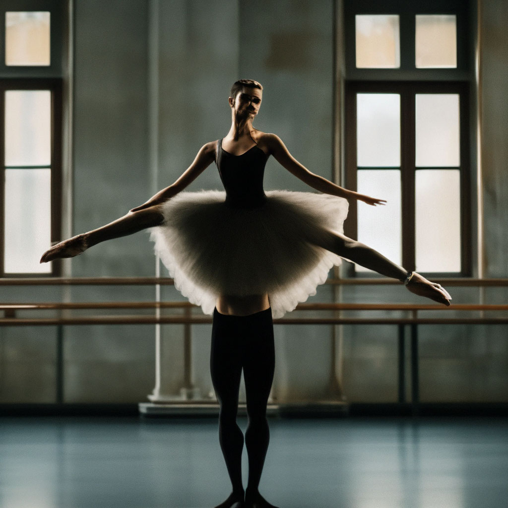 "Ballet support, a male dancer holds a ballerina over him" — image ...