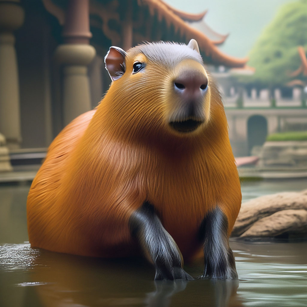 "Capybara from china" — image created in Shedevrum