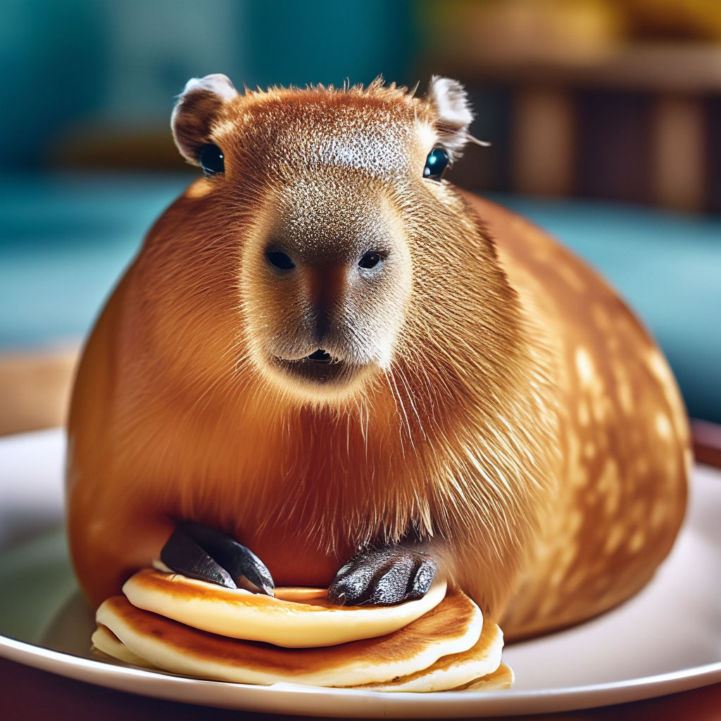 "Capybara wrapped in a pancake, aesthetically pleasing, beautiful ...
