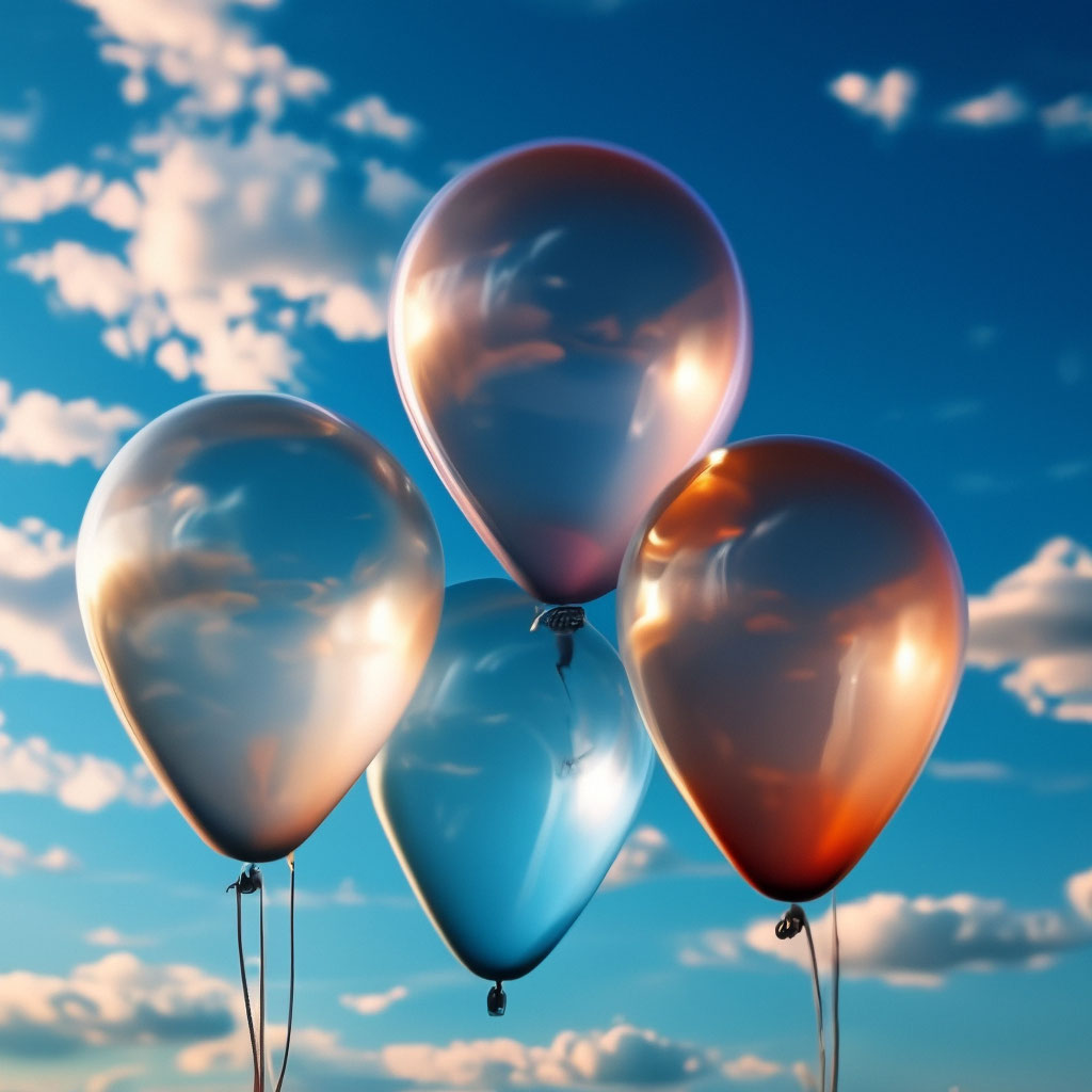 "Transparent balloons , the whole sky is reflected inside, very ...