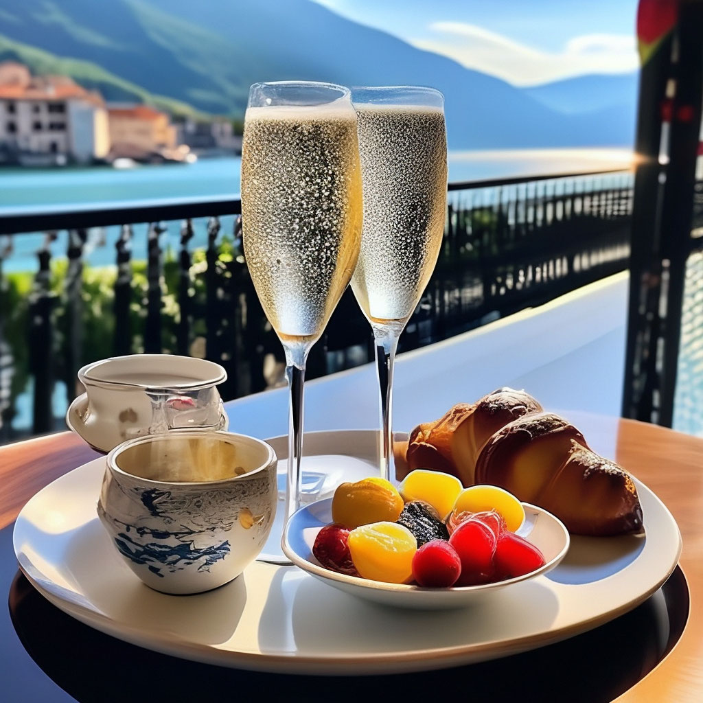 For breakfast, a glass of Prosecco🙏in a glass of beautiful …" — image ...