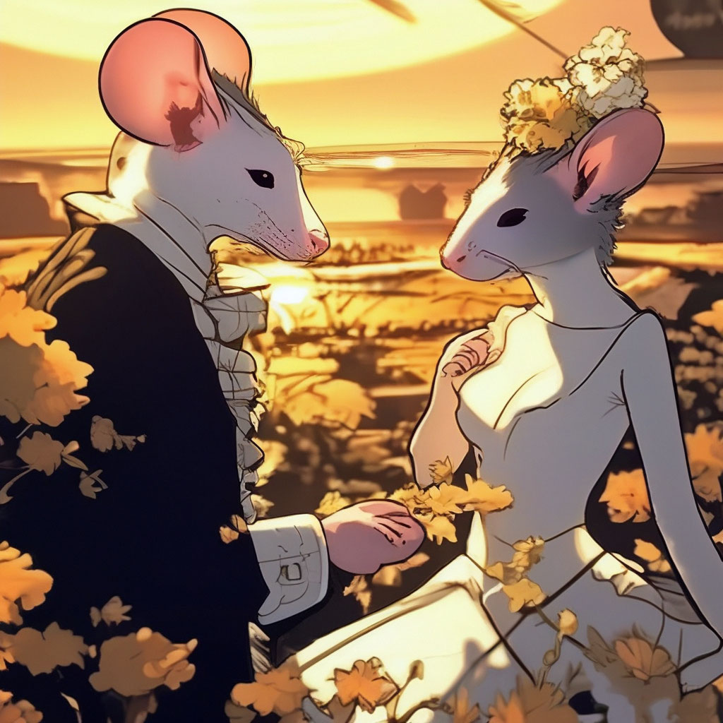 "The wedding of rats" — image created in Shedevrum