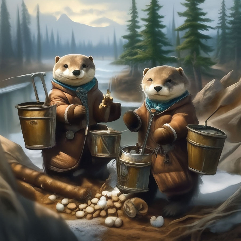 "In the depths of the tundra otters in gaiters are digging cedar ...
