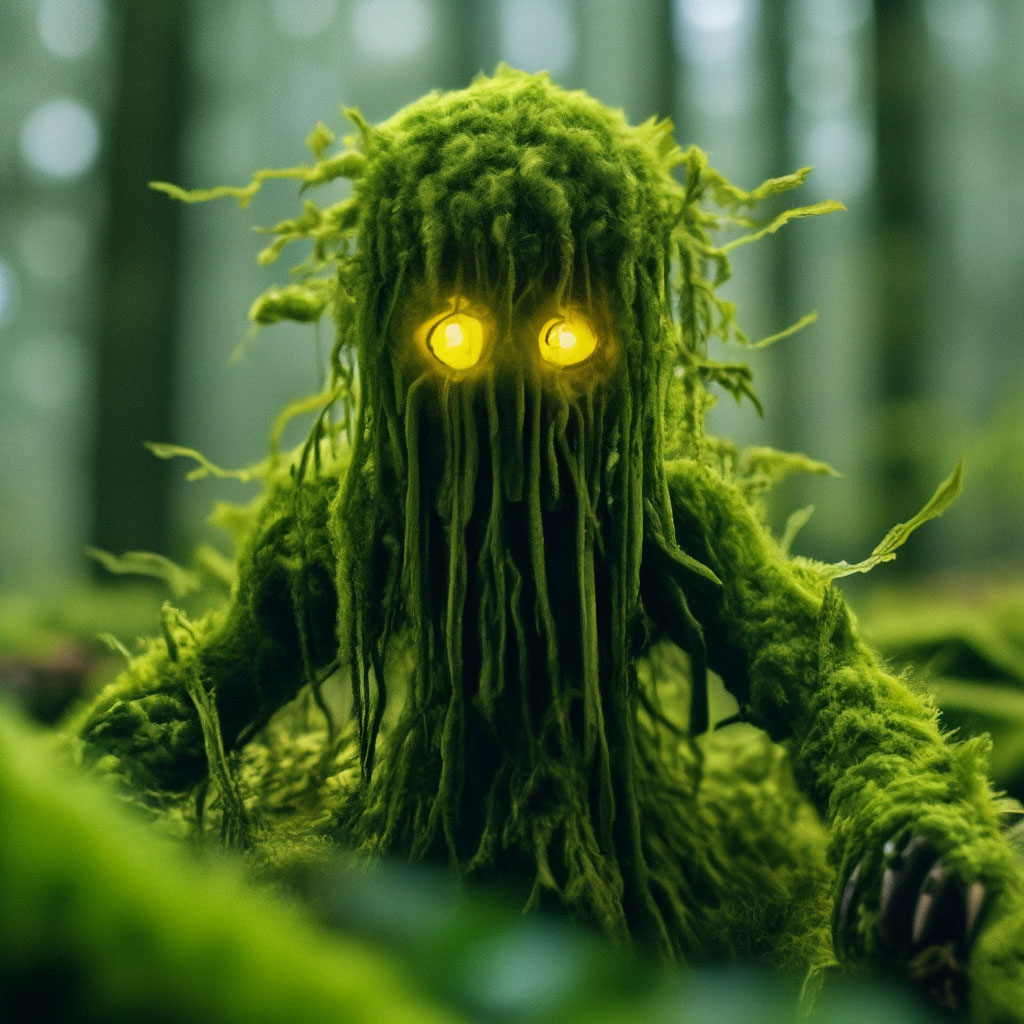 "The Moss Man from the Forest cute man with moss with glowing eyes ...