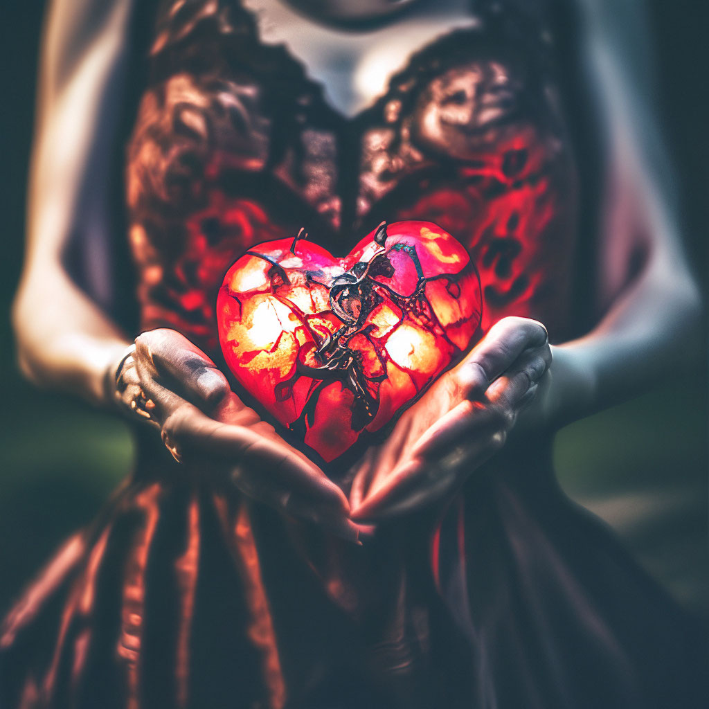 "Wounds on the heart" — image created in Shedevrum