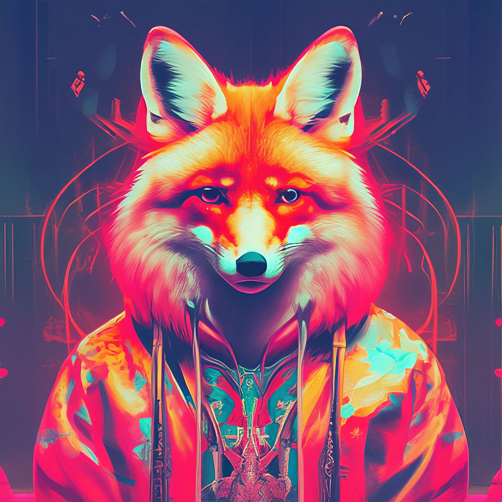 "Fox rapper" — image created in Shedevrum