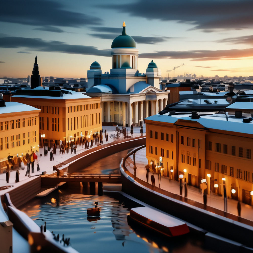 "The winter capital of Finland is Helsinki" — image created in Shedevrum