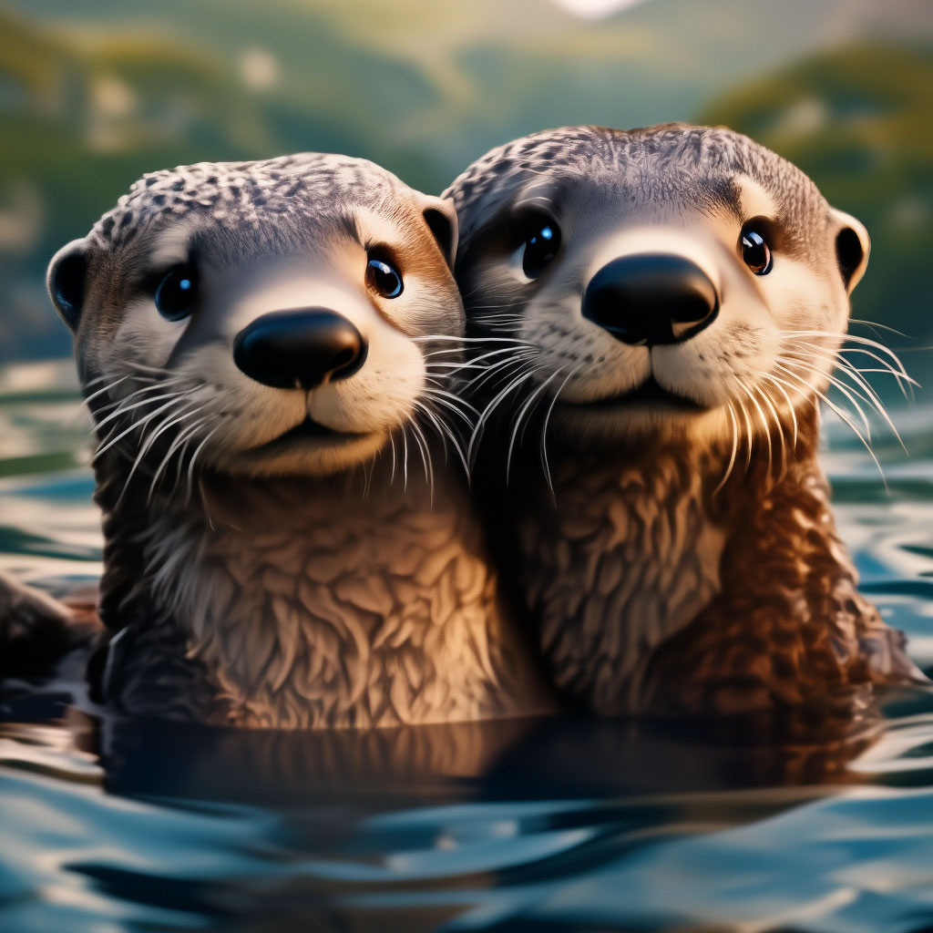 "Otter and tydra" — image created in Shedevrum