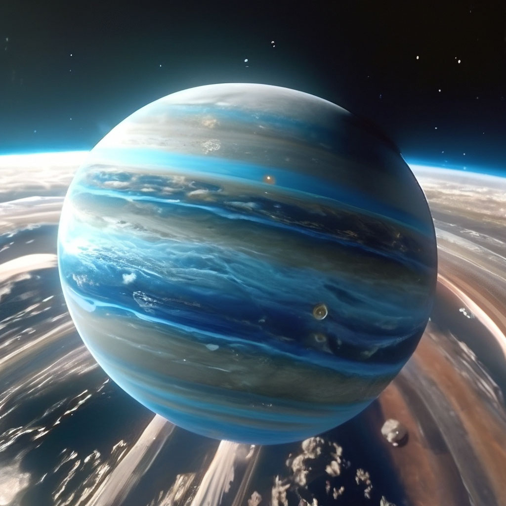 "The planet Neptune is in space... super realistic,rendering,5d,4k,high ...