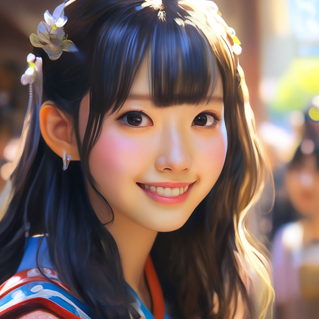 "女の子🎀♀ Akb48,Perfect cute Japanese idol girl,oil painting ...