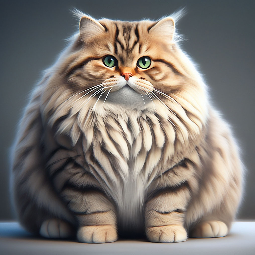 "Fat big fluffy cat, professional photo, beautiful,3d, realistic, 8k ...