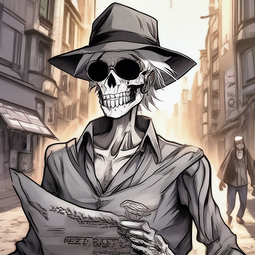 "Digital anime art sketch . cute . anime guy skeleton . skeleton mask ...