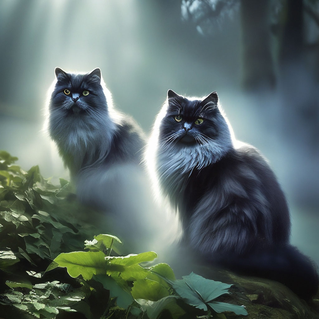 "Fluffy cats" — image created in Shedevrum