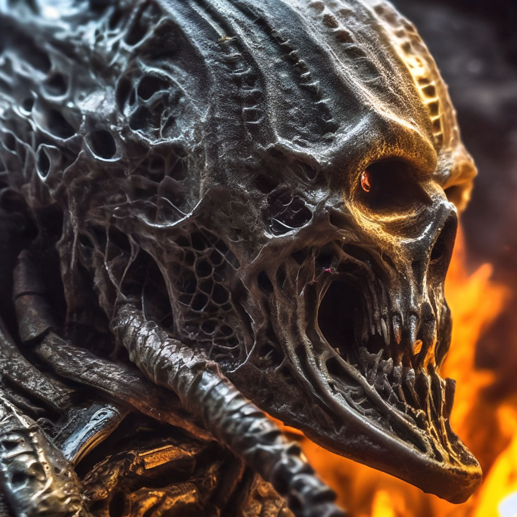 "Macro, glossy villain, surreal, grotesque, hyperrealism, hyper detail ...