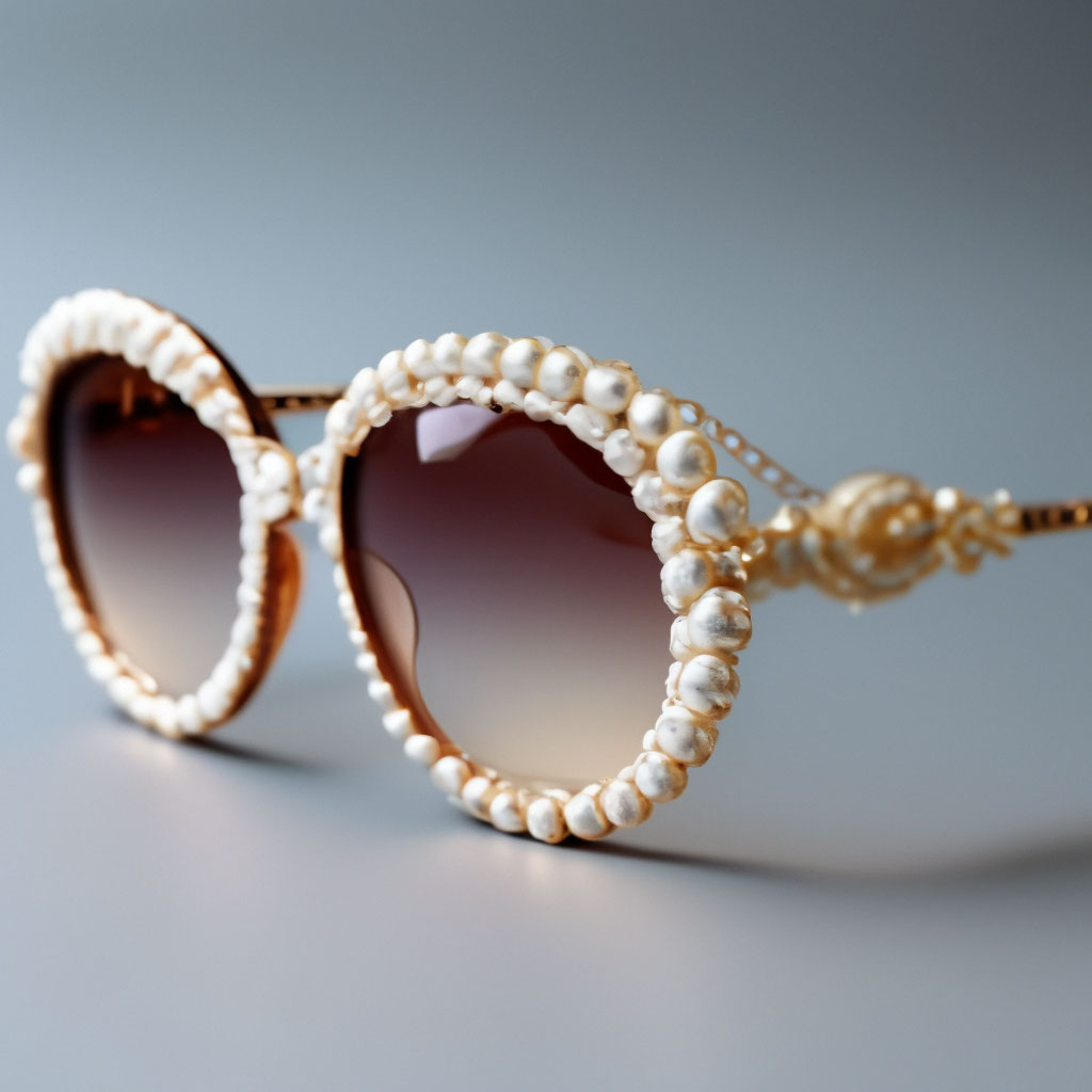 "Pearl glasses pearl frame, sunscreen lenses" — image created in Shedevrum