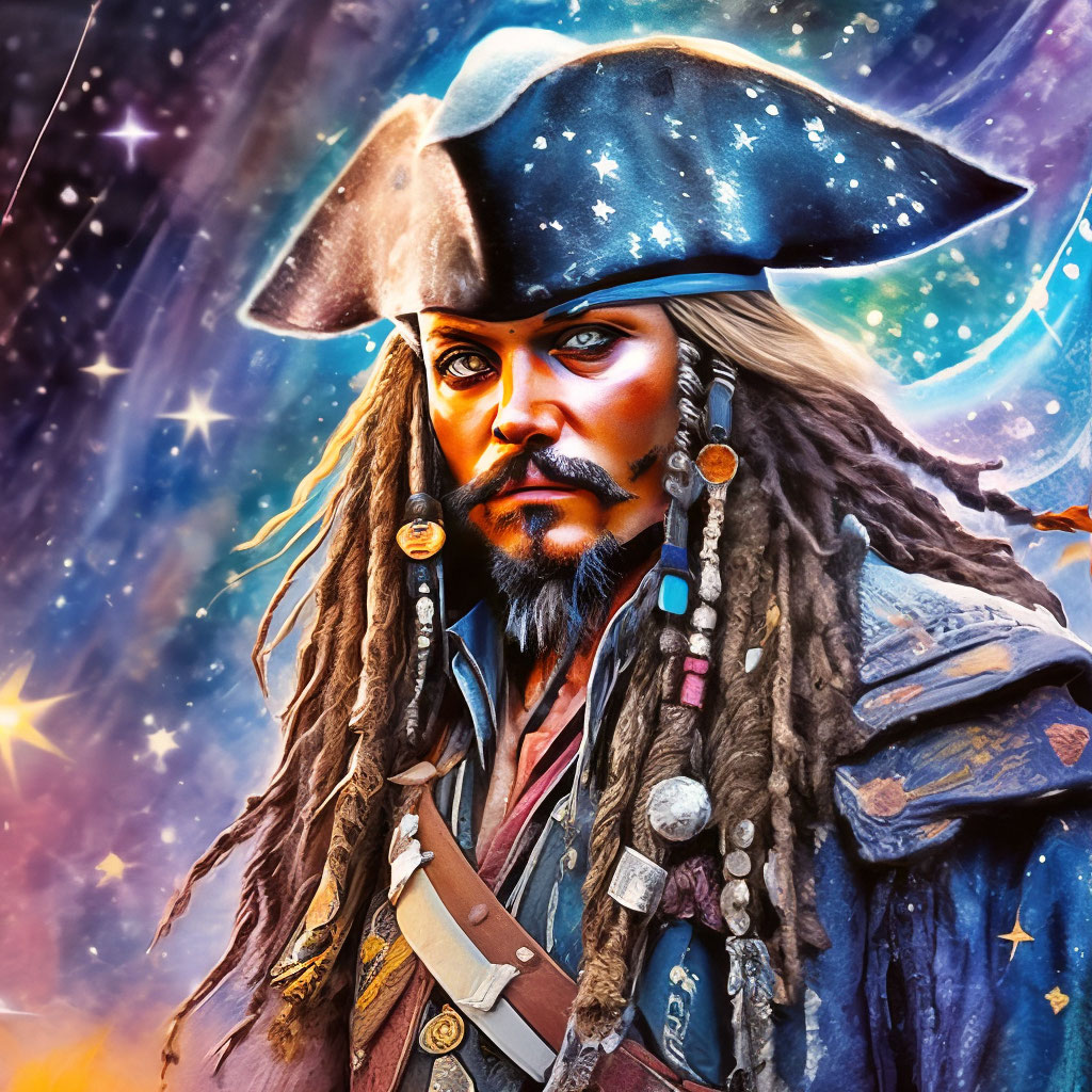 "Captain jack sparrow horror, epic, fabulous, hyperrealism ...