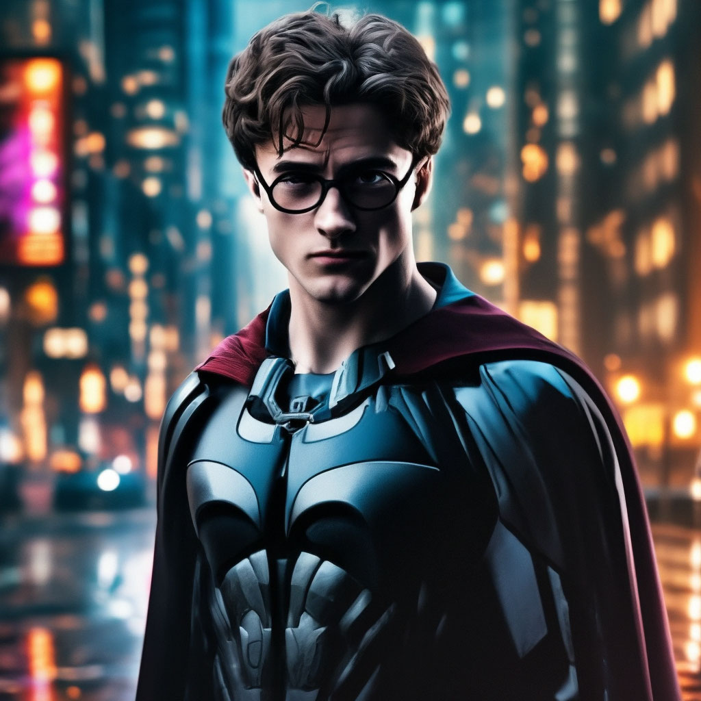 "Harry Potter + Batman from the movie …" — image created in Shedevrum