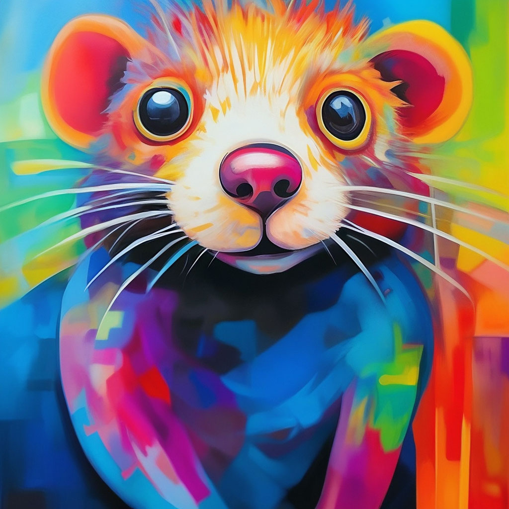 "Cute mole, with big eyes, abstractionism, aesthetically pleasing ...