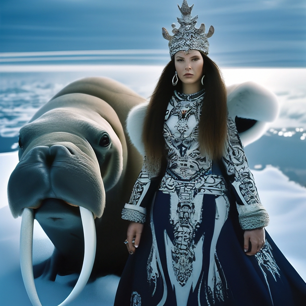 "The sea queen of the northern waters and her battle walrus with large ...