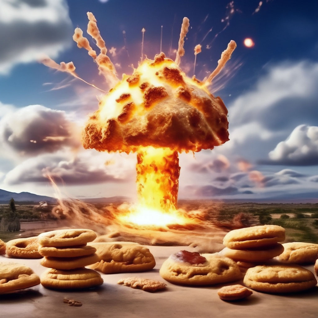 "Nuclear explosion cookies" — image created in Shedevrum
