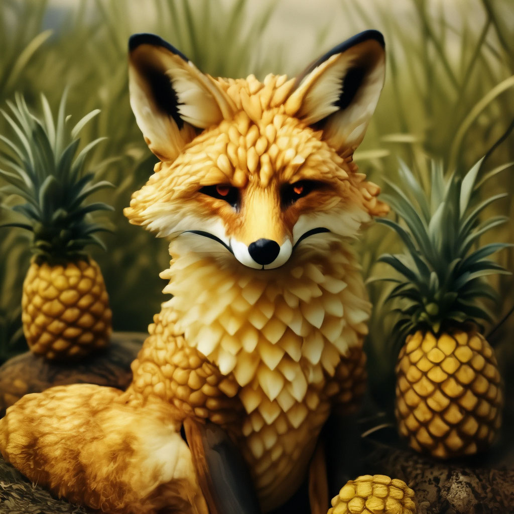"Pineapple Fox" — image created in Shedevrum