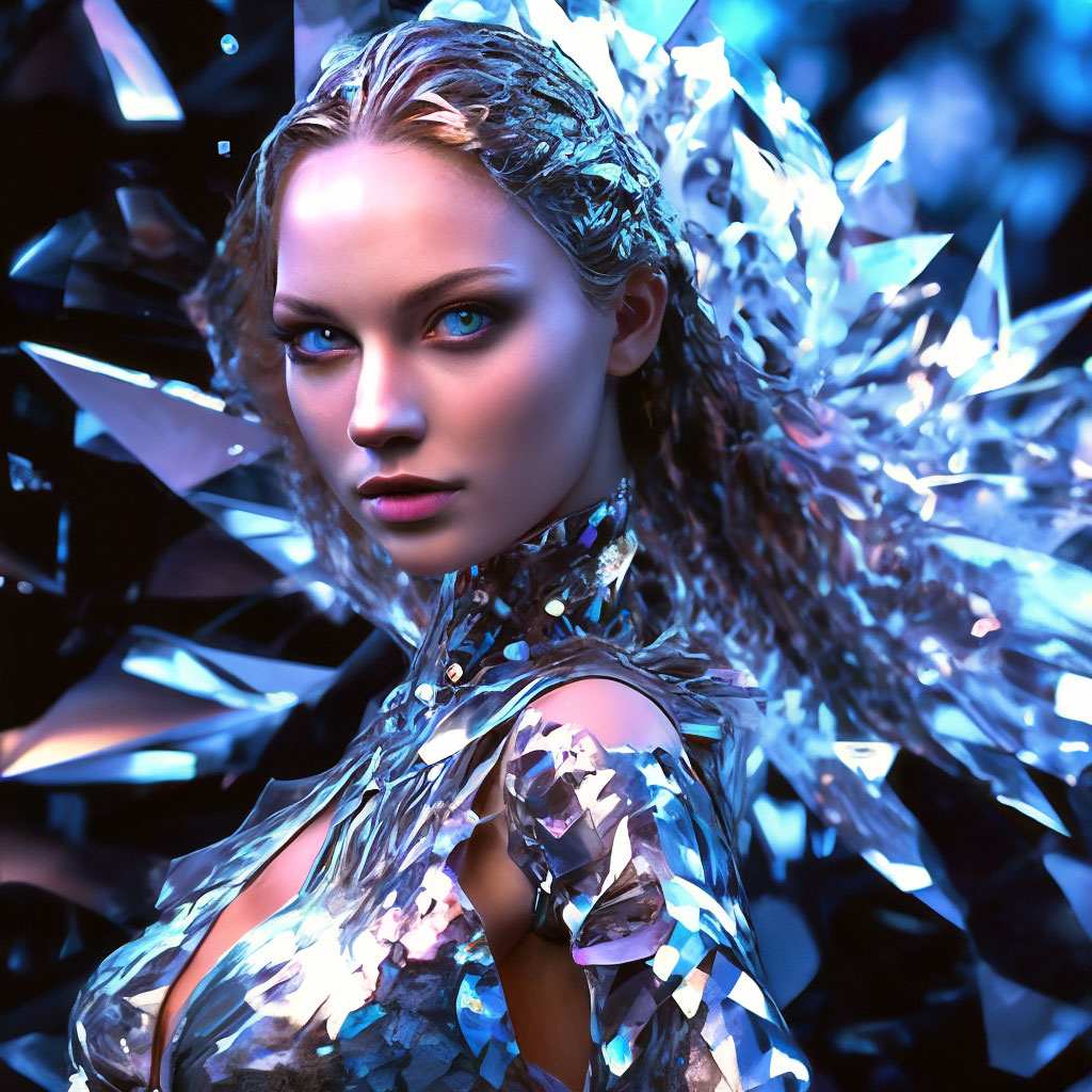 "Diamond fractal: 128k, 1/100s, f/2.5, ISO 3600, HDR10, 3D, UE5, real ...