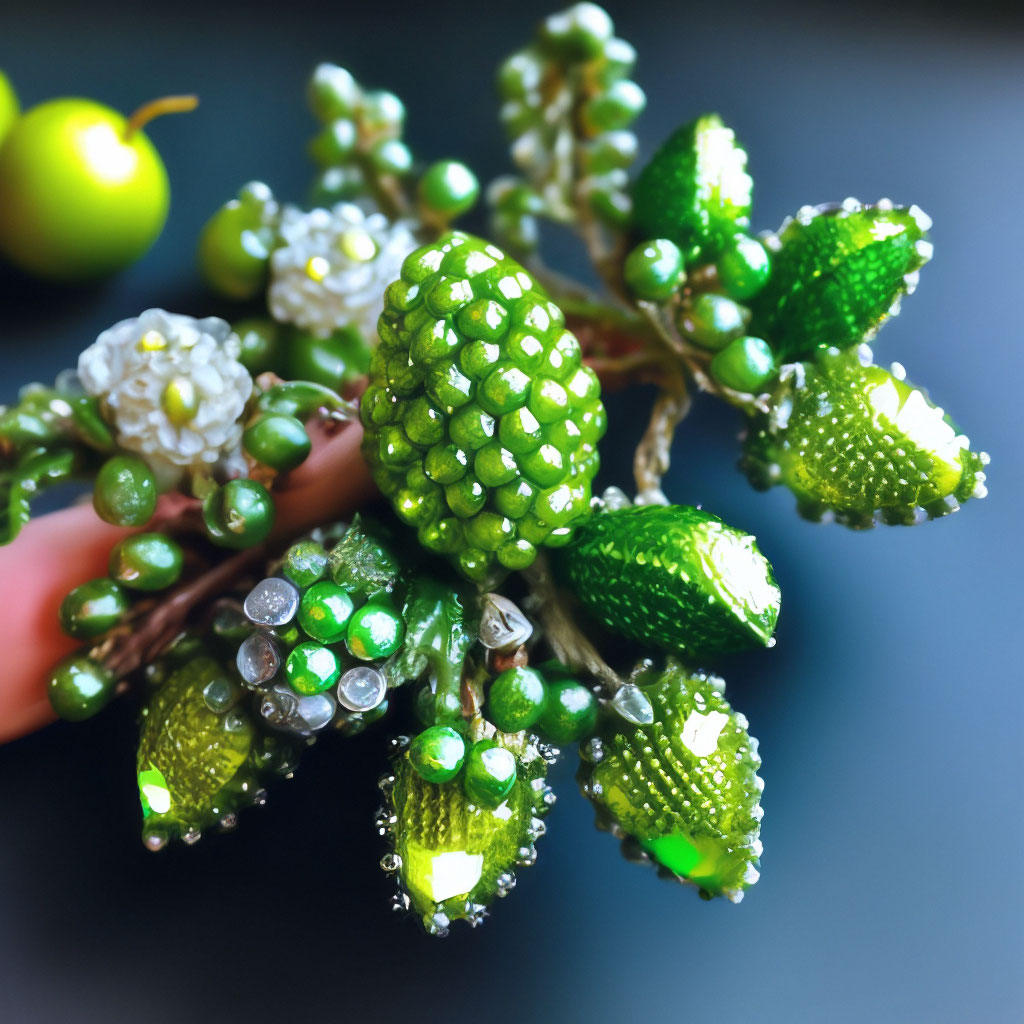 "Green-lime strawberry bush with berry and flower. completely made of ...