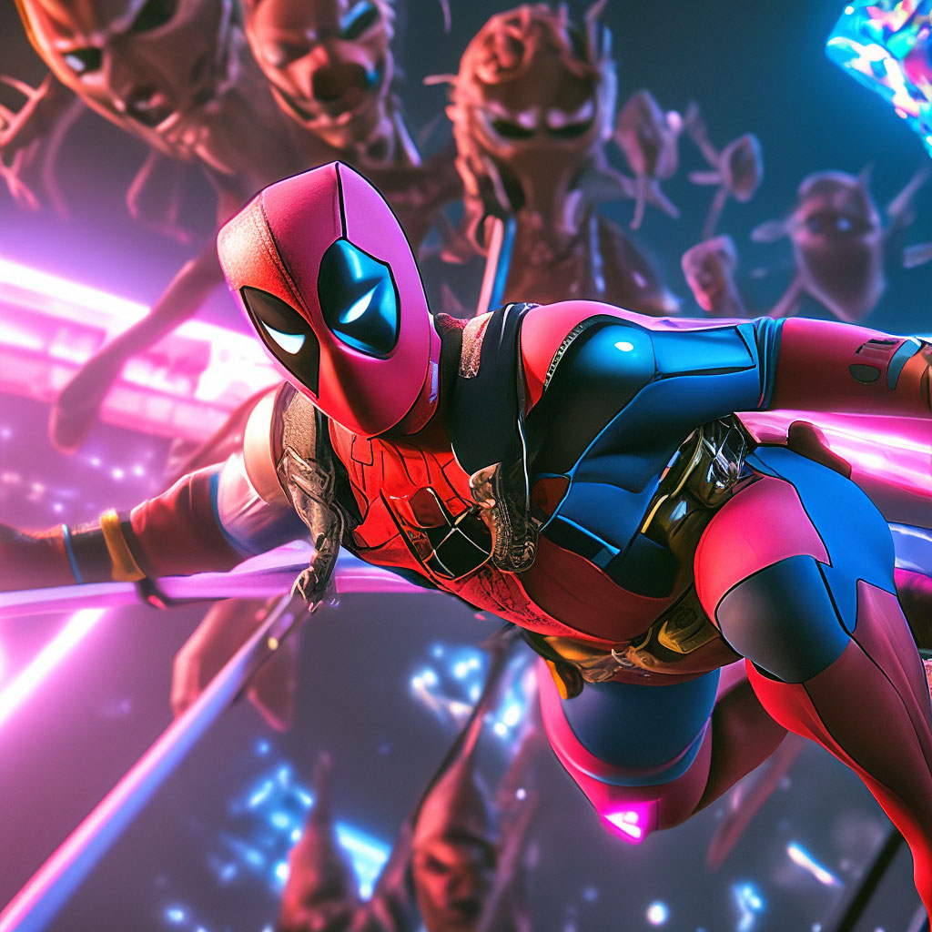 "Cinematic Deadpool and Spider-Man, Spider-Man is angry squeezes , in ...