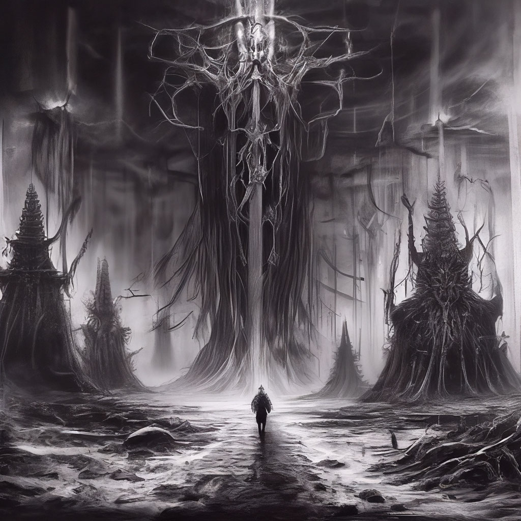 "Horror- dark-sketch art with chalk, runes, psychedelics, the black ...