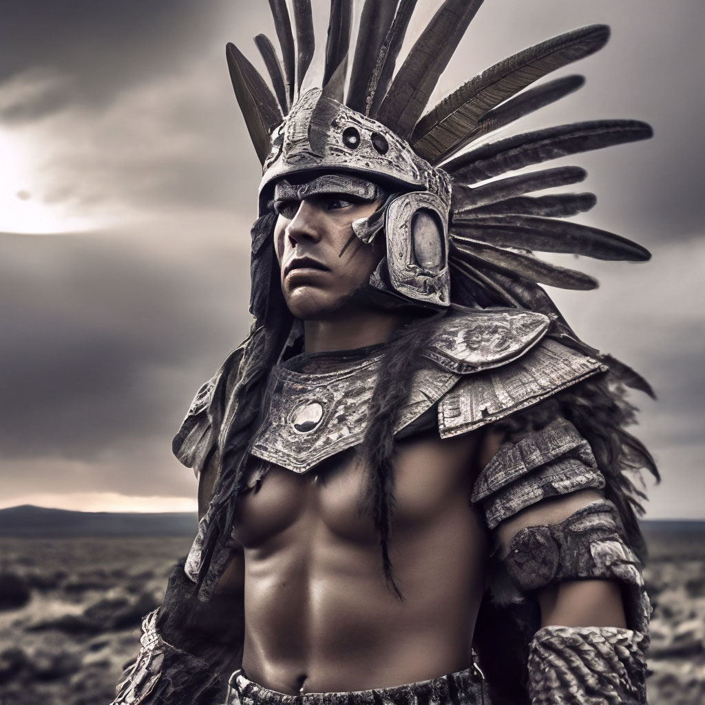 "Aztec warrior, realistic, professional photo, 4k, high resolution ...