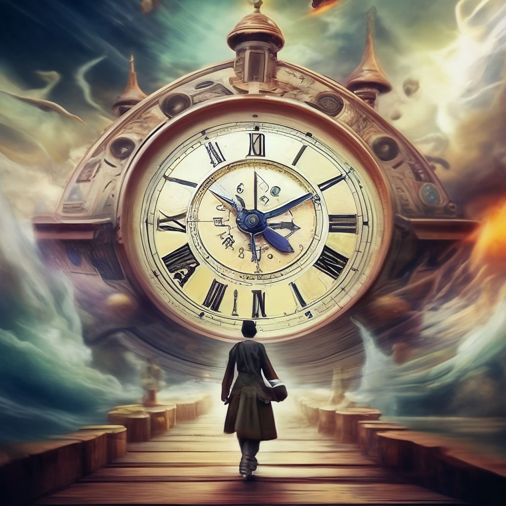 "Time travel" — image created in Shedevrum