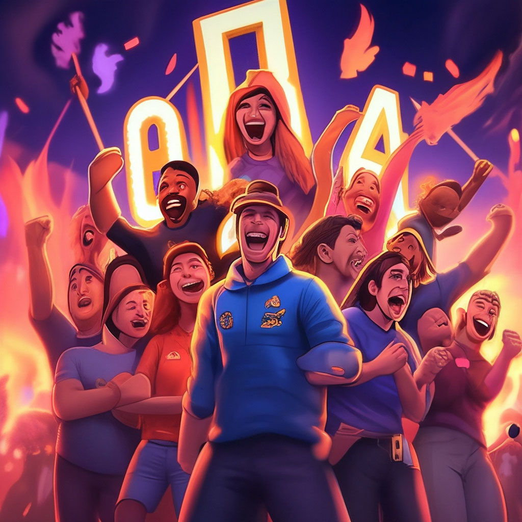 "Hooray We beat 200 subscribers" — image created in Shedevrum