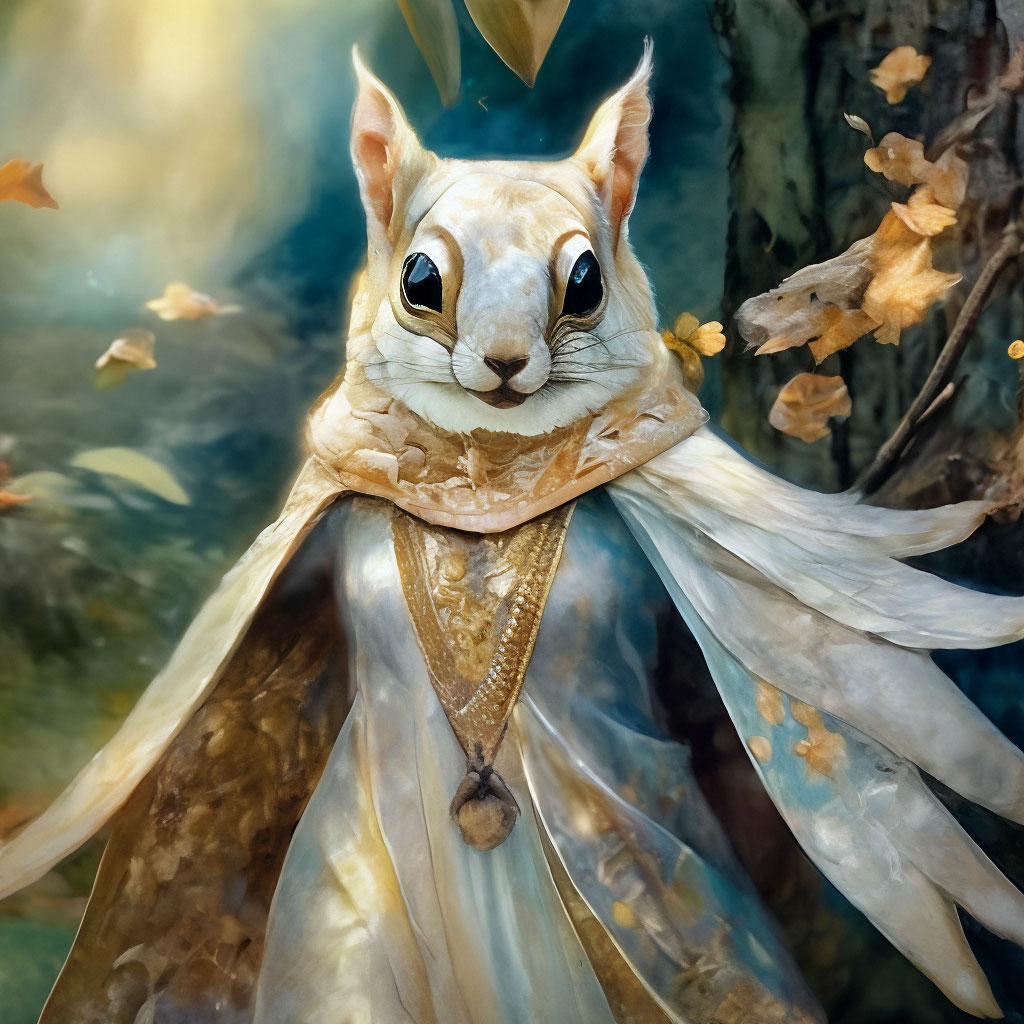 ". A multifaceted landscape in the style of an old squirrel-owl ...