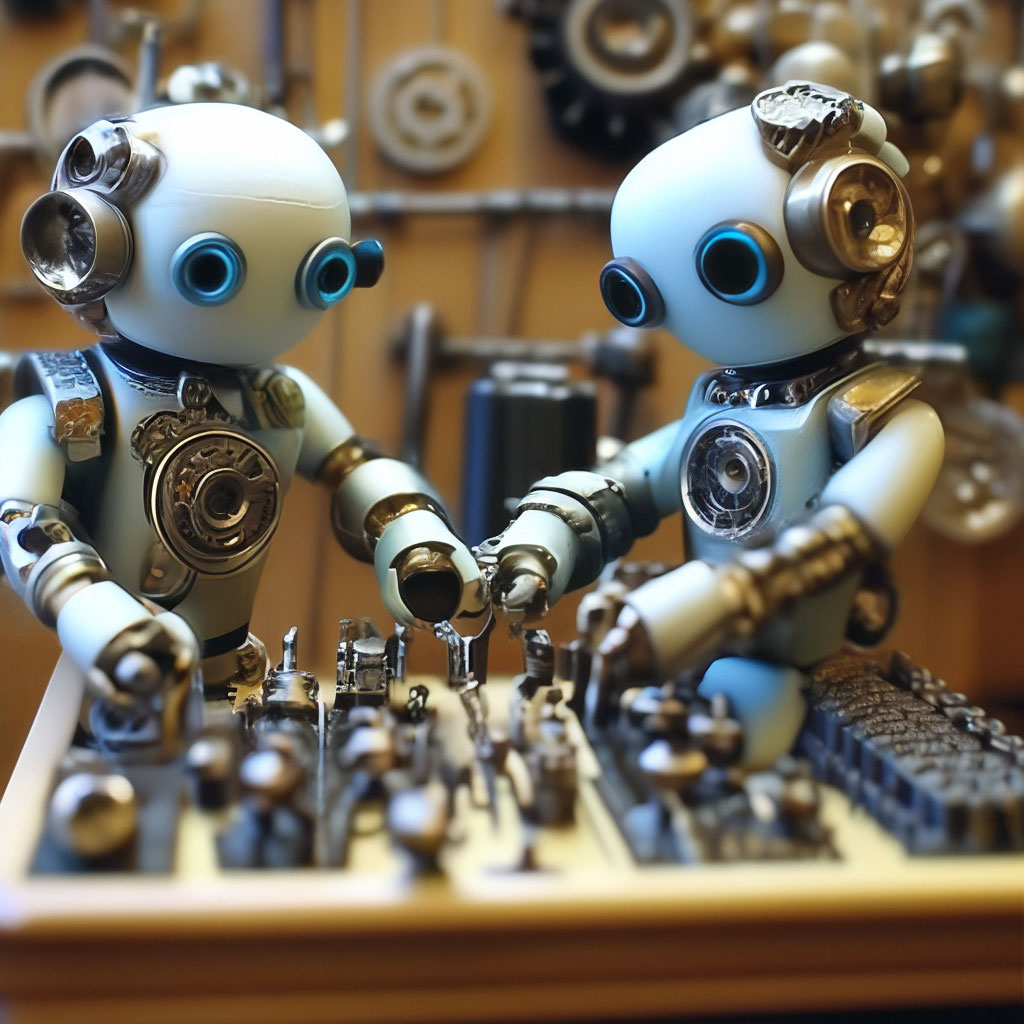 "Victorian-style stitchpunk: a robot …" — image created in Shedevrum